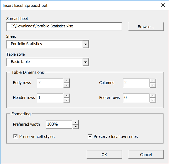 Insert Template Into Excel Worksheet