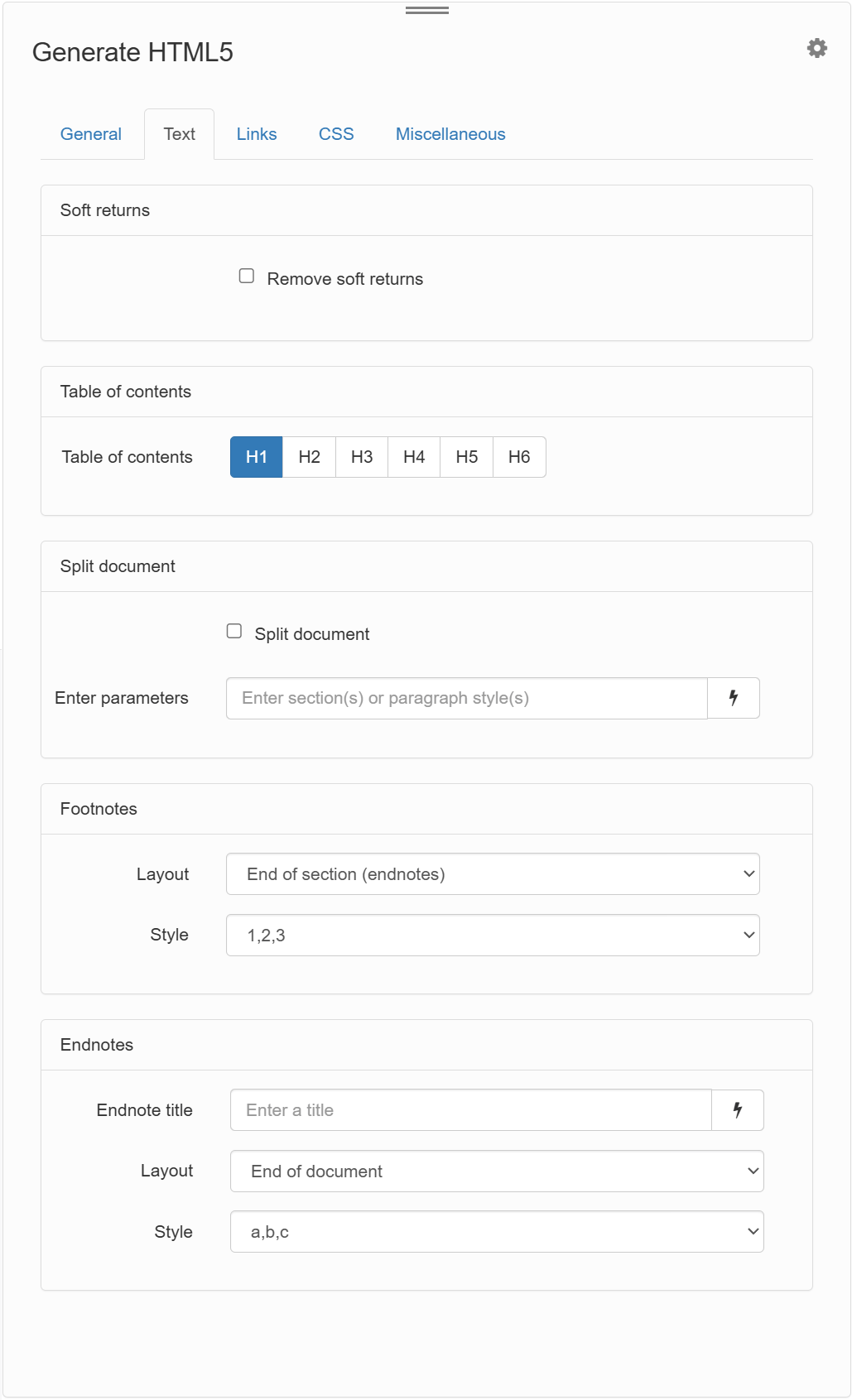 Generate HTML5 – Typefi Support