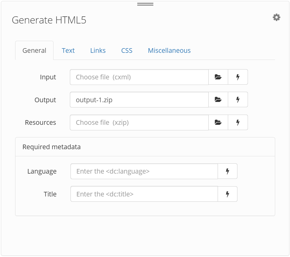 Generate HTML5 – Typefi Support