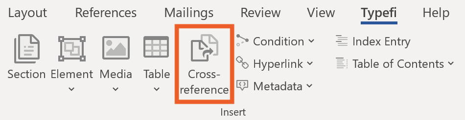 Insert A Cross reference Typefi Support